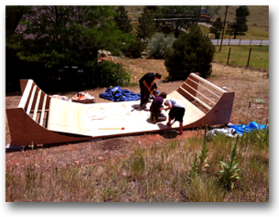 Fire Mountain Boys Build Skate Ramp
